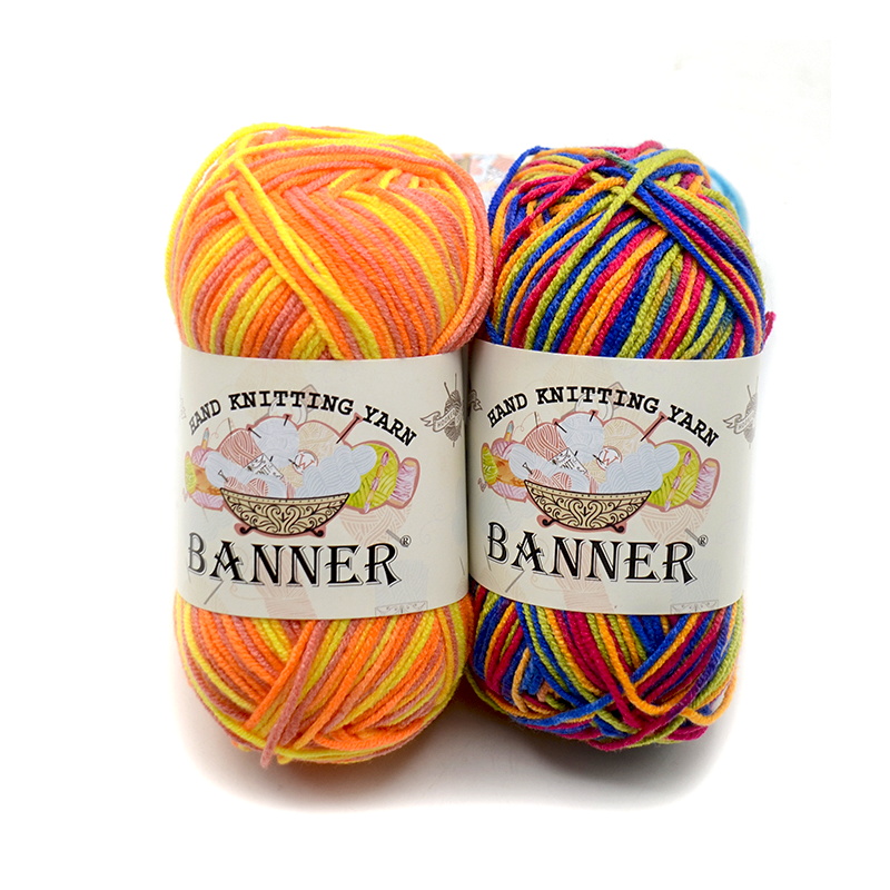 Spherical mixed multi-color acrylic yarn