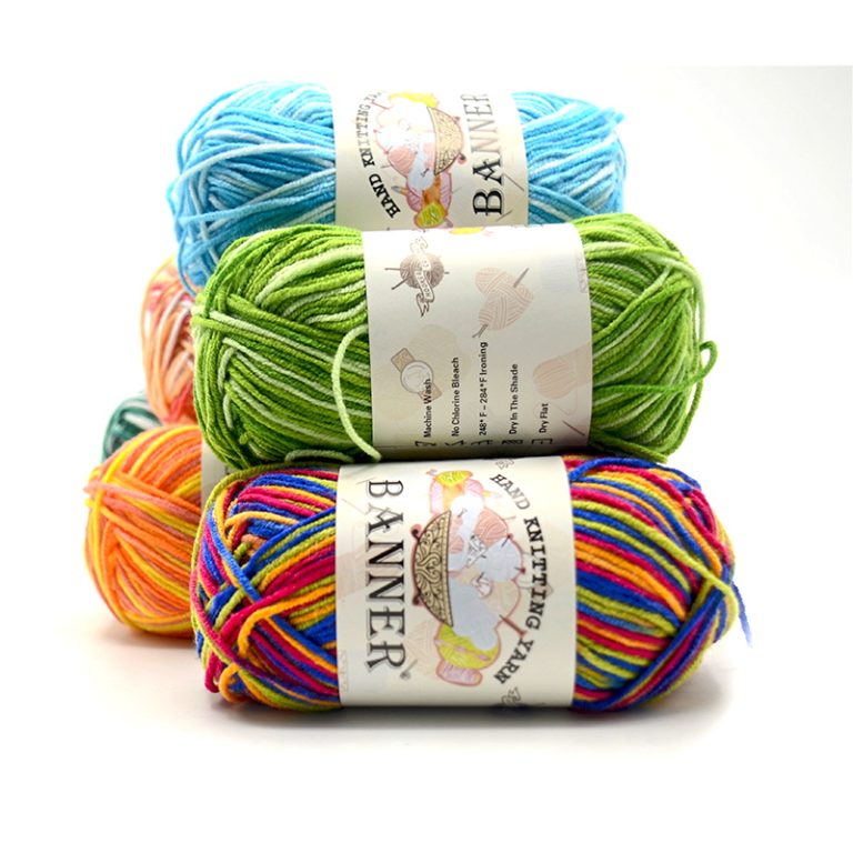 Spherical mixed multi-color acrylic yarn