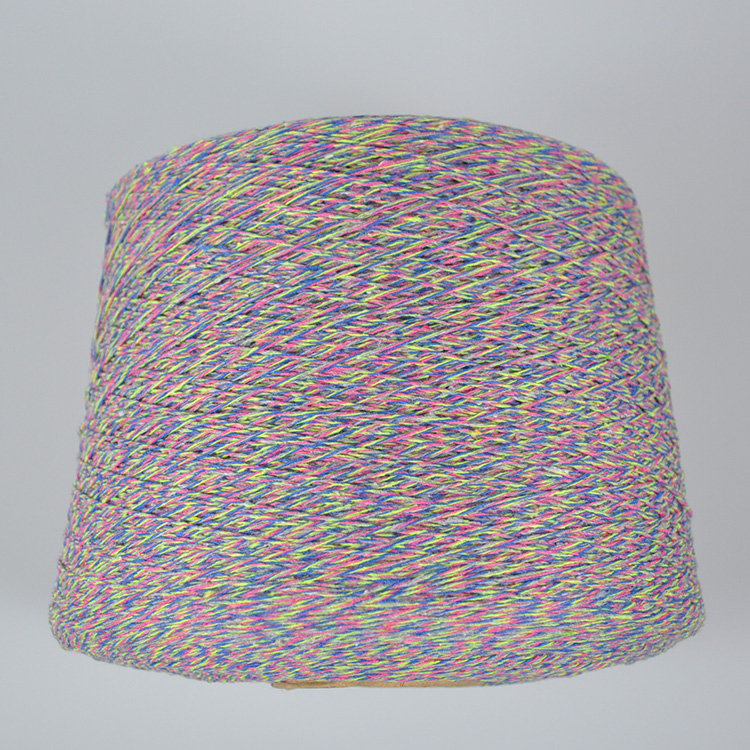 Stitching colorful polyester mop yarn